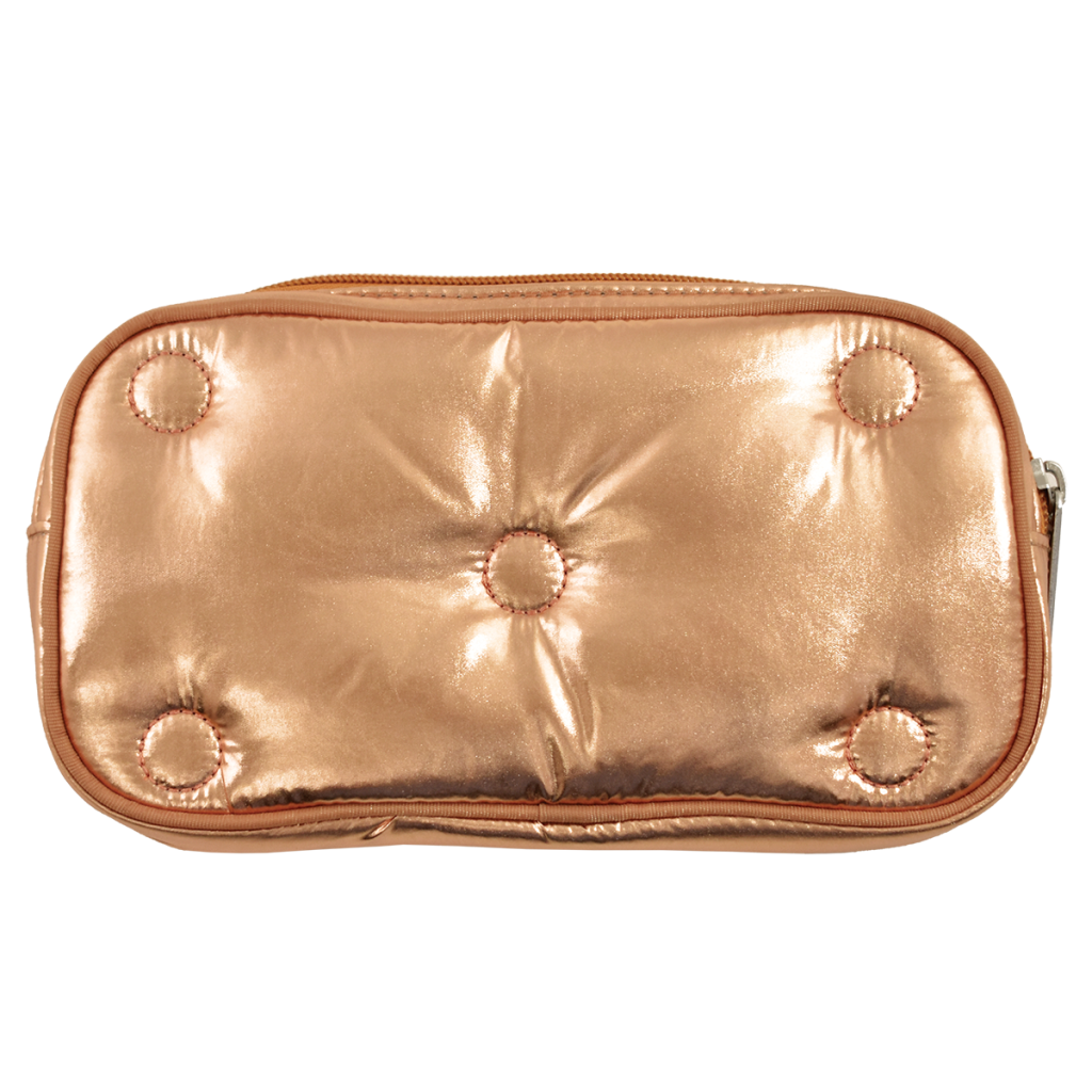 Copper Tufted Metallic Small Cosmetic Bag | Iscream